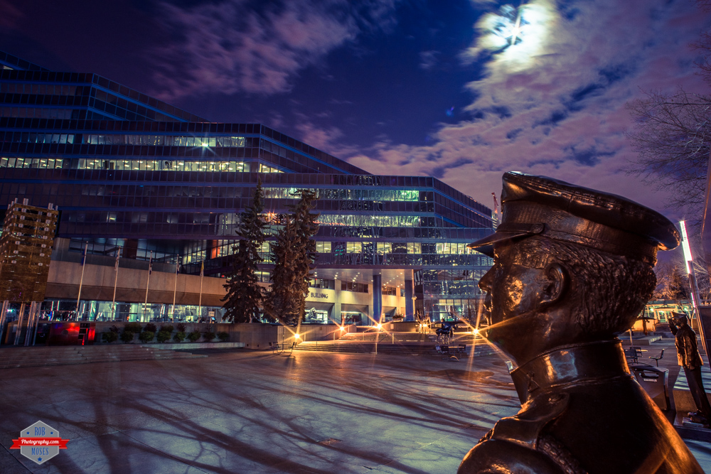 Bright Moon Over City Hall | Rob Moses Photography